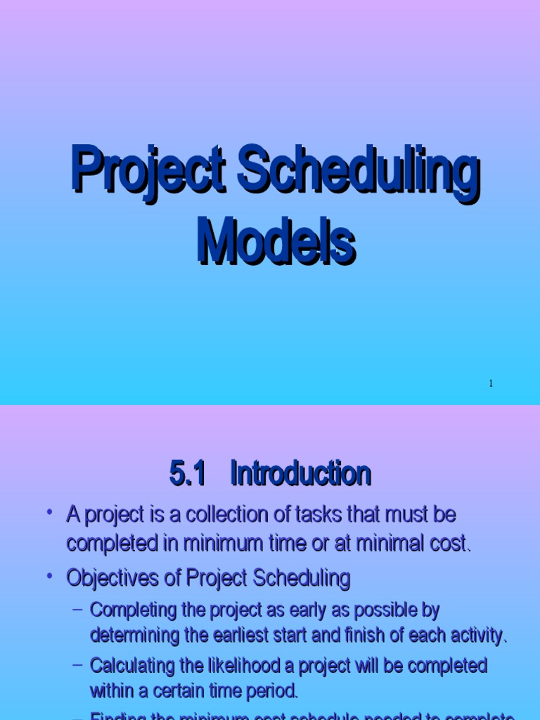Project Scheduling Models | PDF | Normal Distribution | Variance