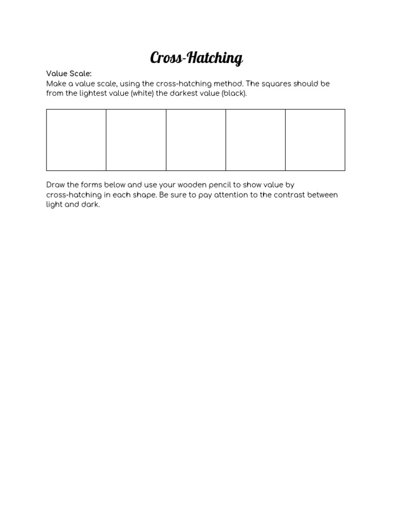 Cross-Hatching Value Scale Guide | PDF | Home & Garden | Art