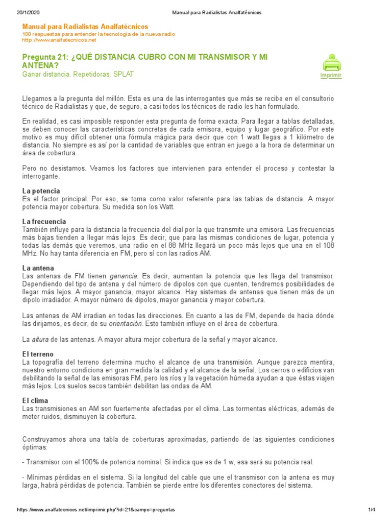 Manual para Radialistas Analfatécnicos | PDF | Antena (Radio ...