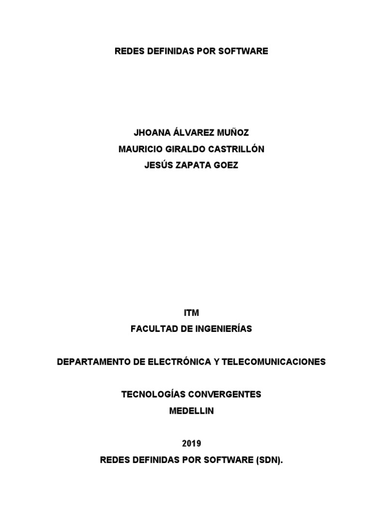 Redes Definidas Por Software | PDF | Red de computadoras | Transmisión ...