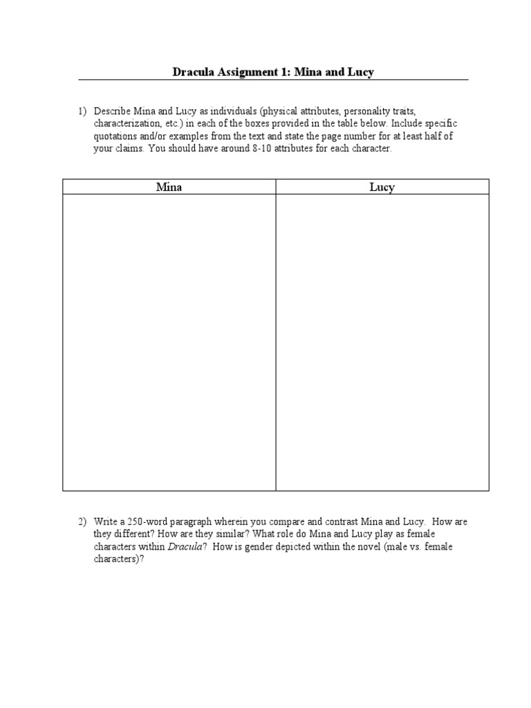 Dracula Assignment 1 | PDF