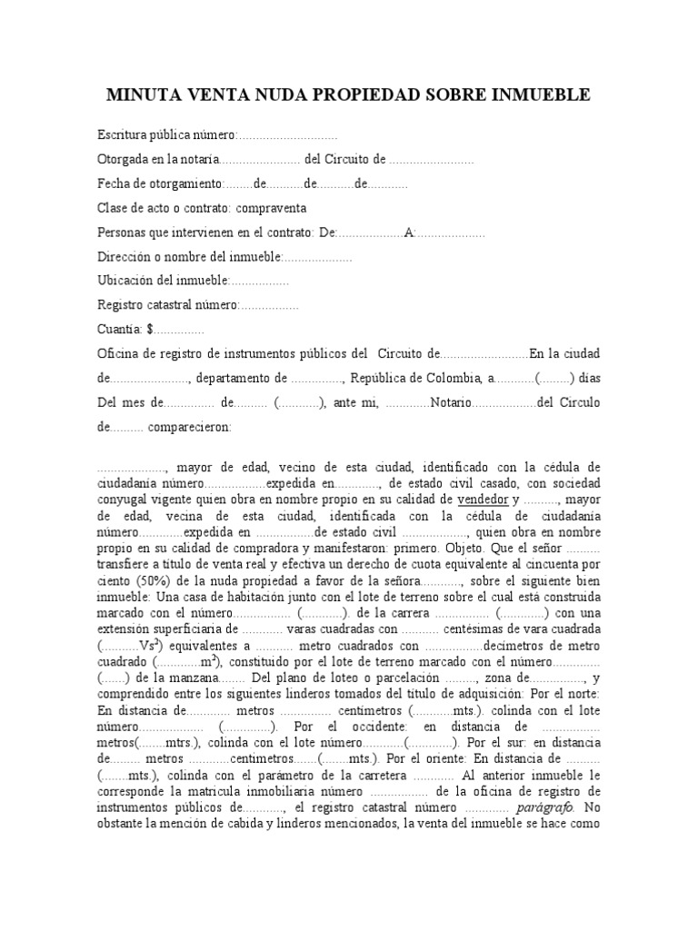 Venta Nuda Propiedad Sobre Inmueble | PDF | Instituciones sociales | Política
