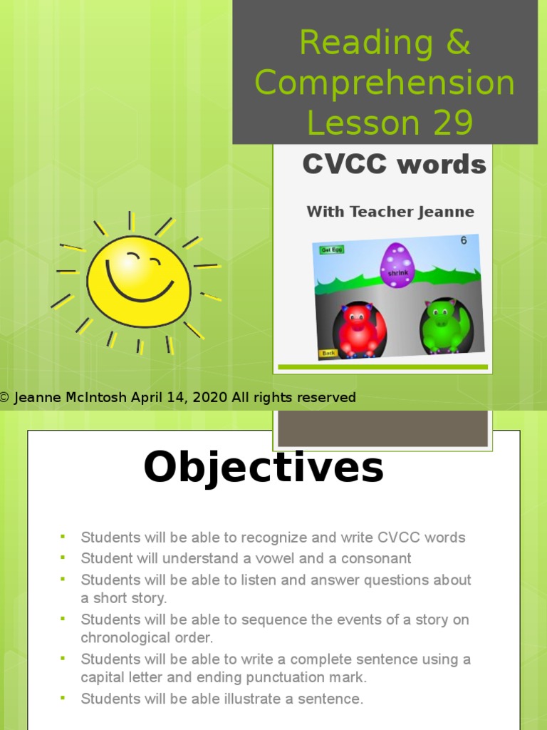 CVCC Words Lesson 29 | PDF