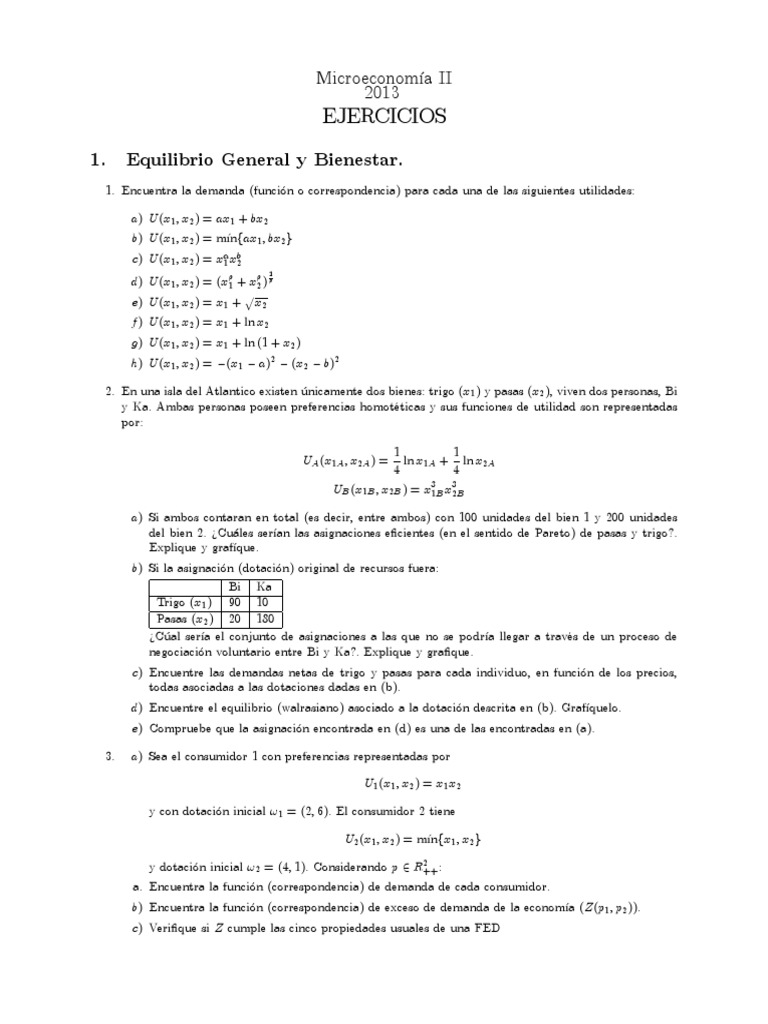 Equilibrio General y Bienestar | PDF | Teoría del equilibrio general ...