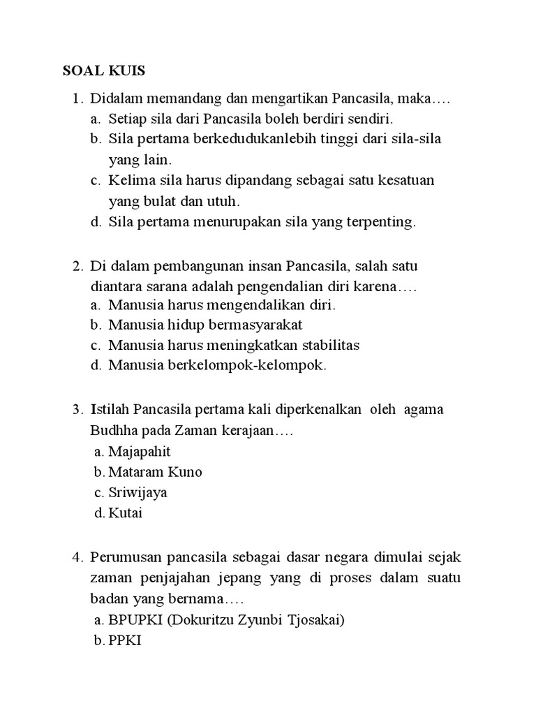 Soal Kuis | PDF