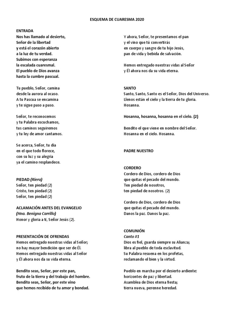 Esquema de Cuaresma 2020 | PDF | Prestado | Cristo (título)