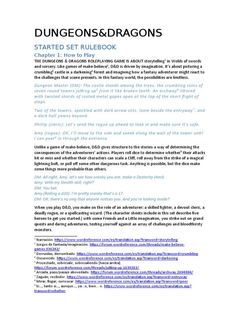 Dungeons&Dragons: Started Set Rulebook | PDF | Dungeons & Dragons | Dice