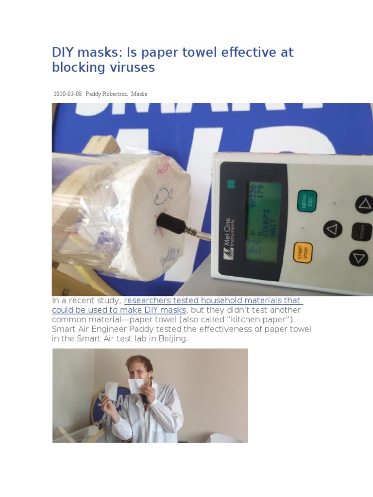 DIY Masks: Is Paper Towel Effective at Blocking Viruses | PDF ...