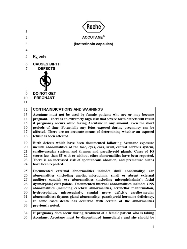 Roche Accutane Package InsertI | Birth Control | Pharmacy
