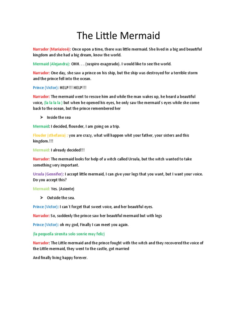 The Little Mermaid: Narrador (Maríajosé) | PDF