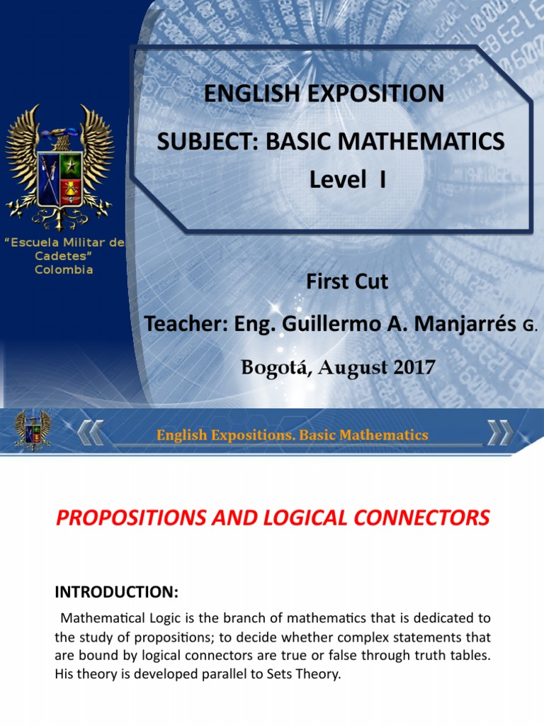 An Introduction to Mathematical Logic: Propositions, Logical Connectors ...