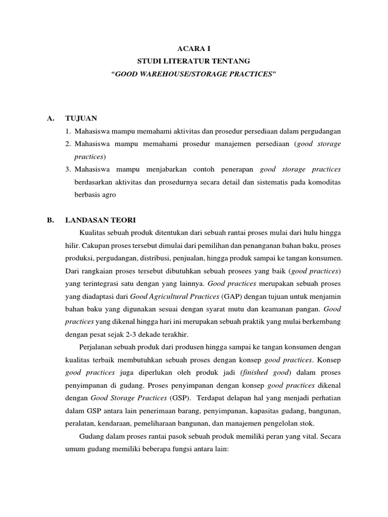 Modul Good Storage Distribution Practices | PDF
