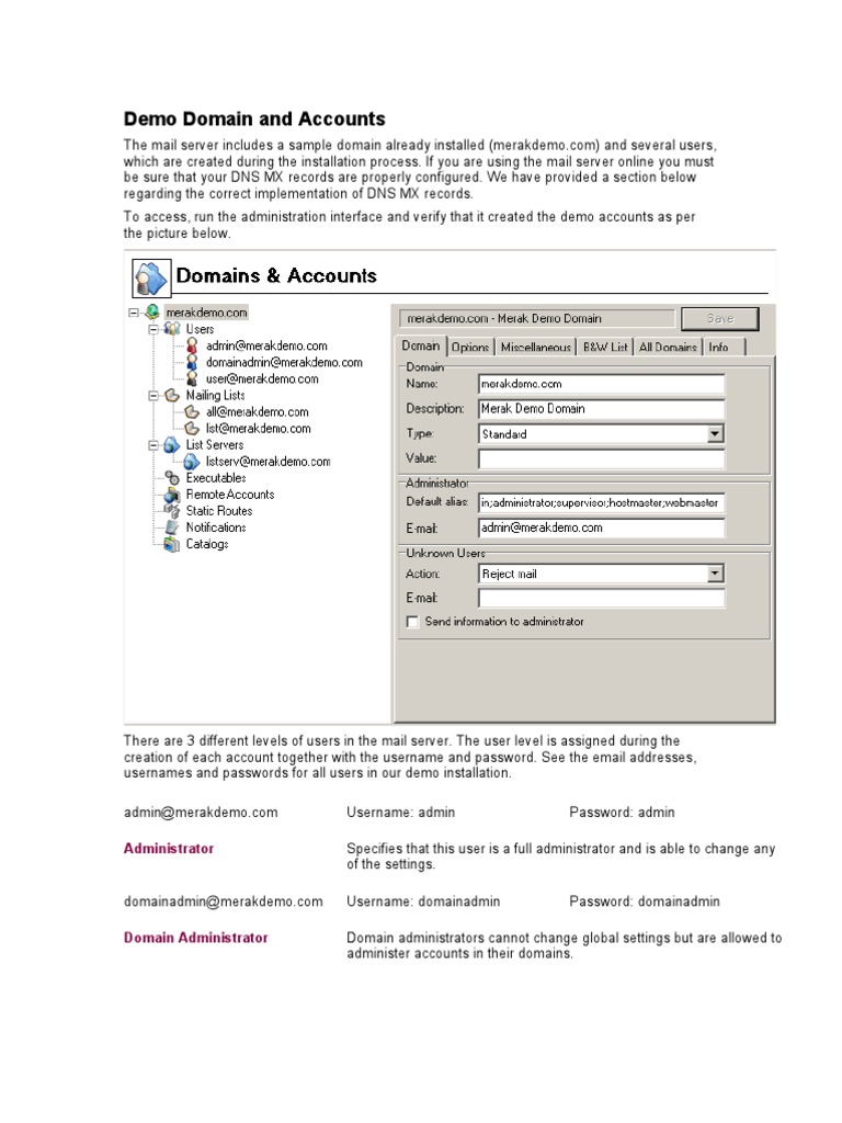 Demo Domain and Accounts: Administrator | Download Free PDF | Instant ...