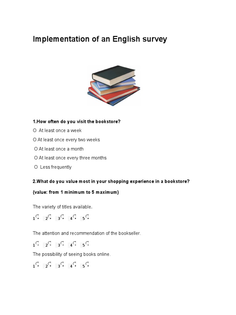 Bookstore Customer Survey Implementation | PDF | Self-Improvement