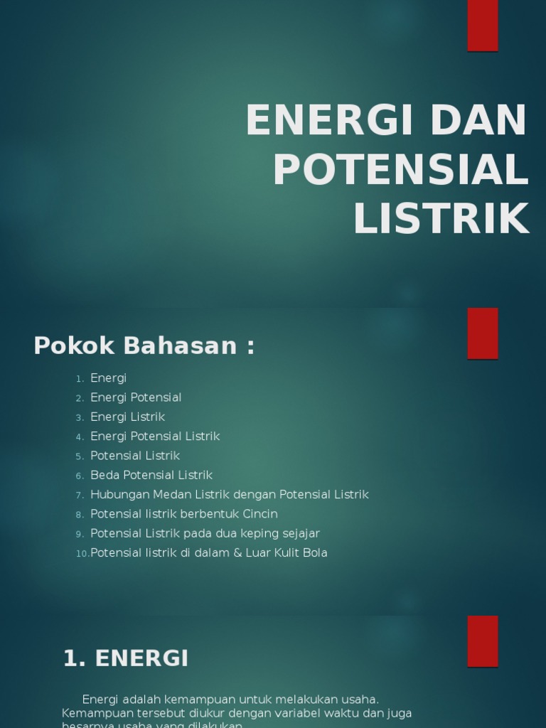 Materi Energi & Potensial Listrik | PDF