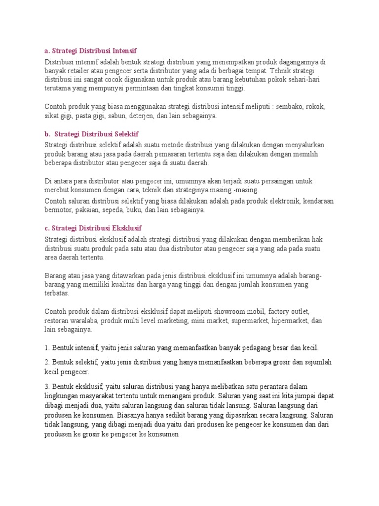 Strategi Distribusi | PDF