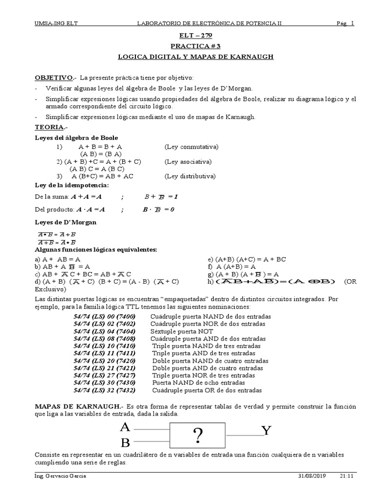 Logica Digital | PDF | Puerta lógica | Álgebra de Boole