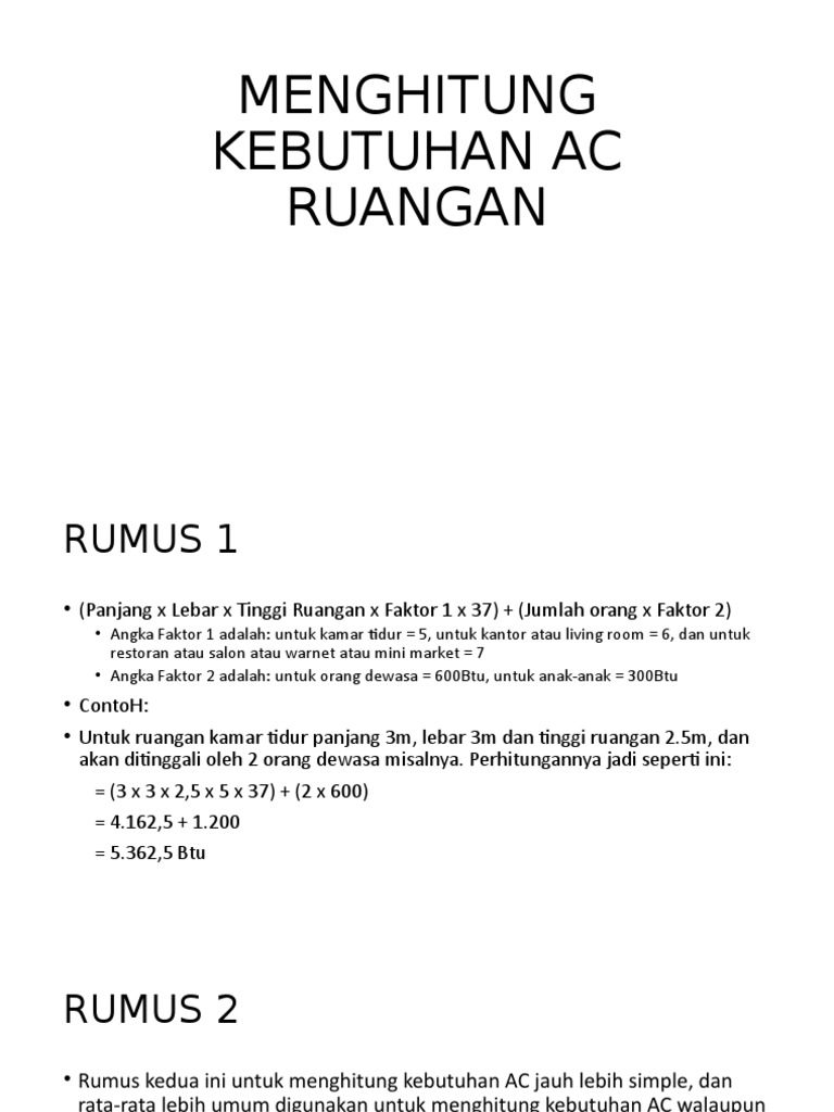 Menghitung Kebutuhan Ac | PDF