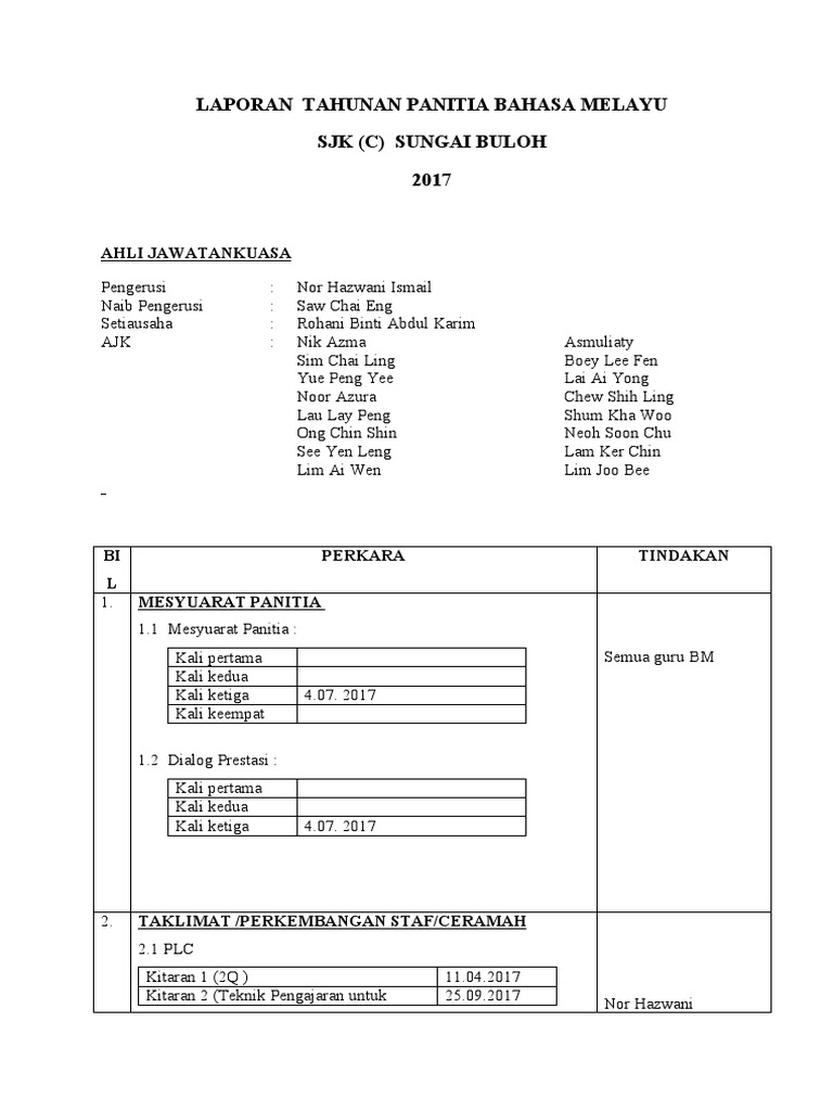 Contoh Laporan - Tahunan | PDF