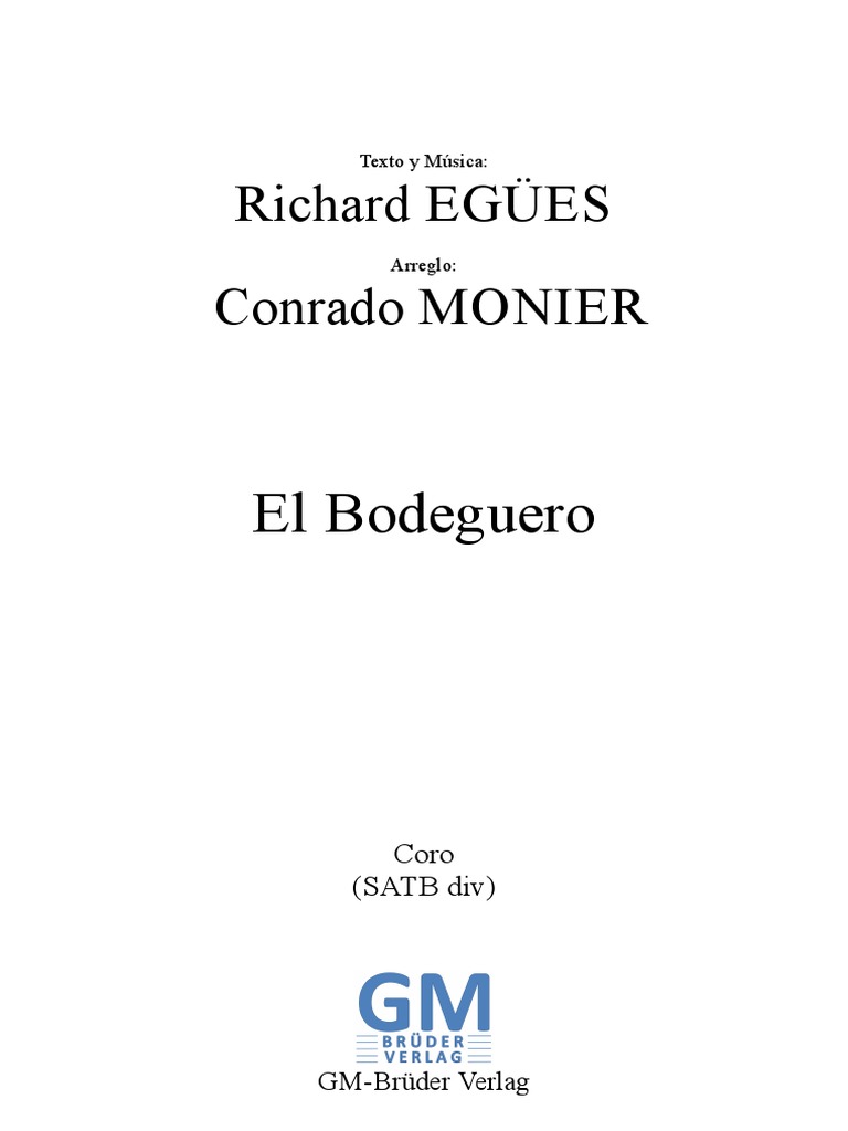 El Bodeguero - Egues - Monier PDF | PDF | Estilos de música ...