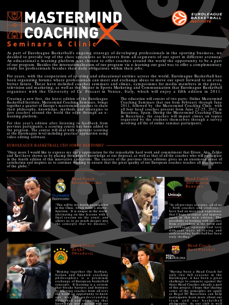 Euroleague Mastermind Coaching Clinic 2011 | PDF | Educational ...