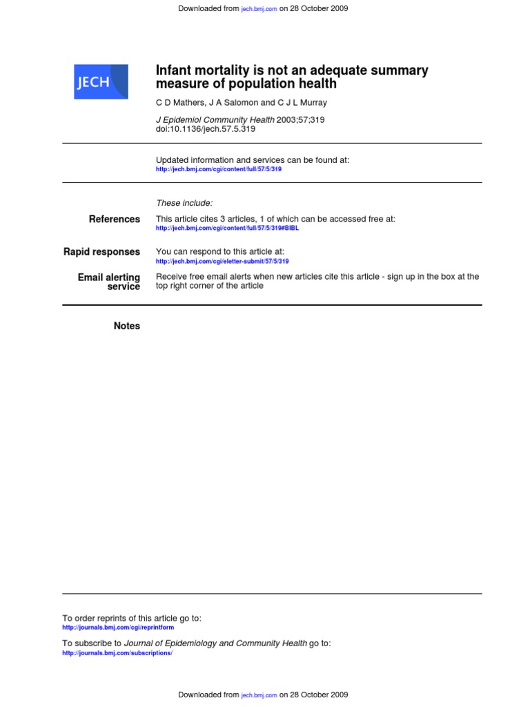 Infant Mortality | PDF | Life Expectancy | Infant Mortality