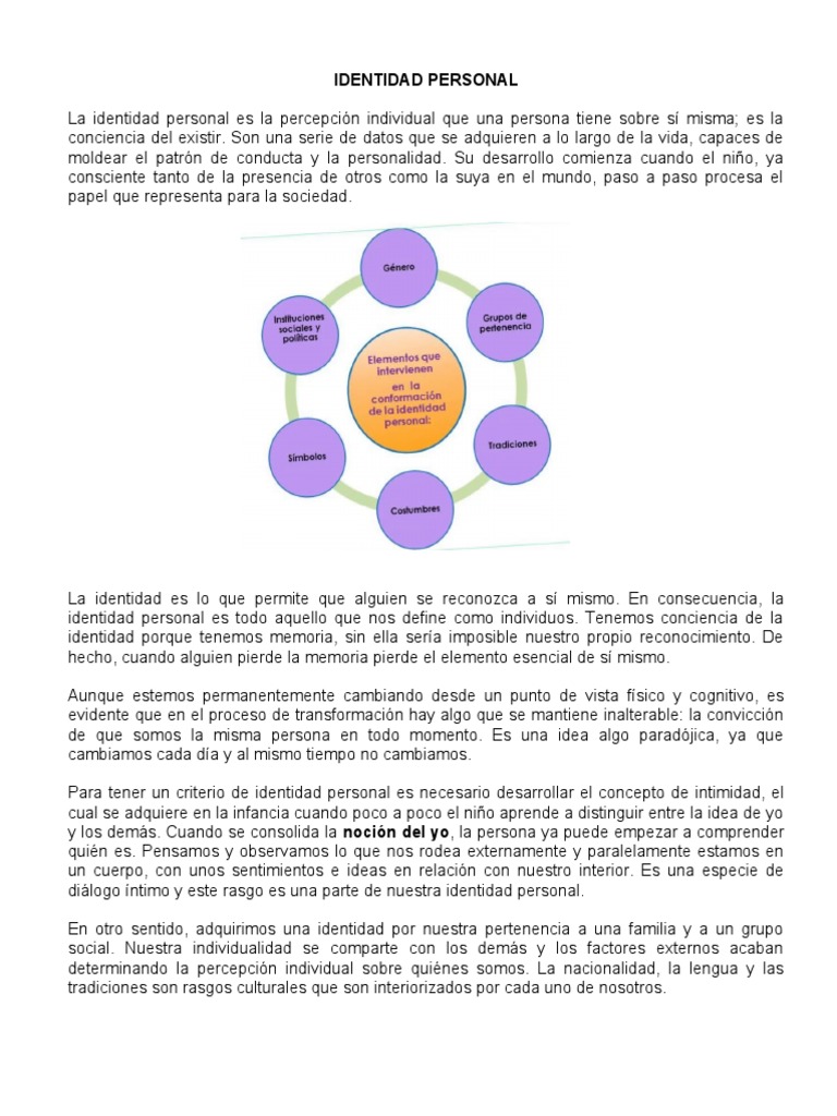 Elementos de la Identidad Personal | PDF | Memoria | Percepción
