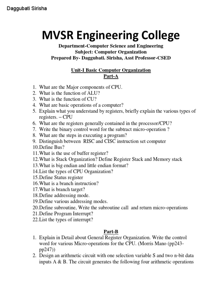 Important-University Questions Unit-Wise | PDF | Input/Output | Central ... Important-University Questions Unit-Wise | PDF | Input/Output | Central ...
