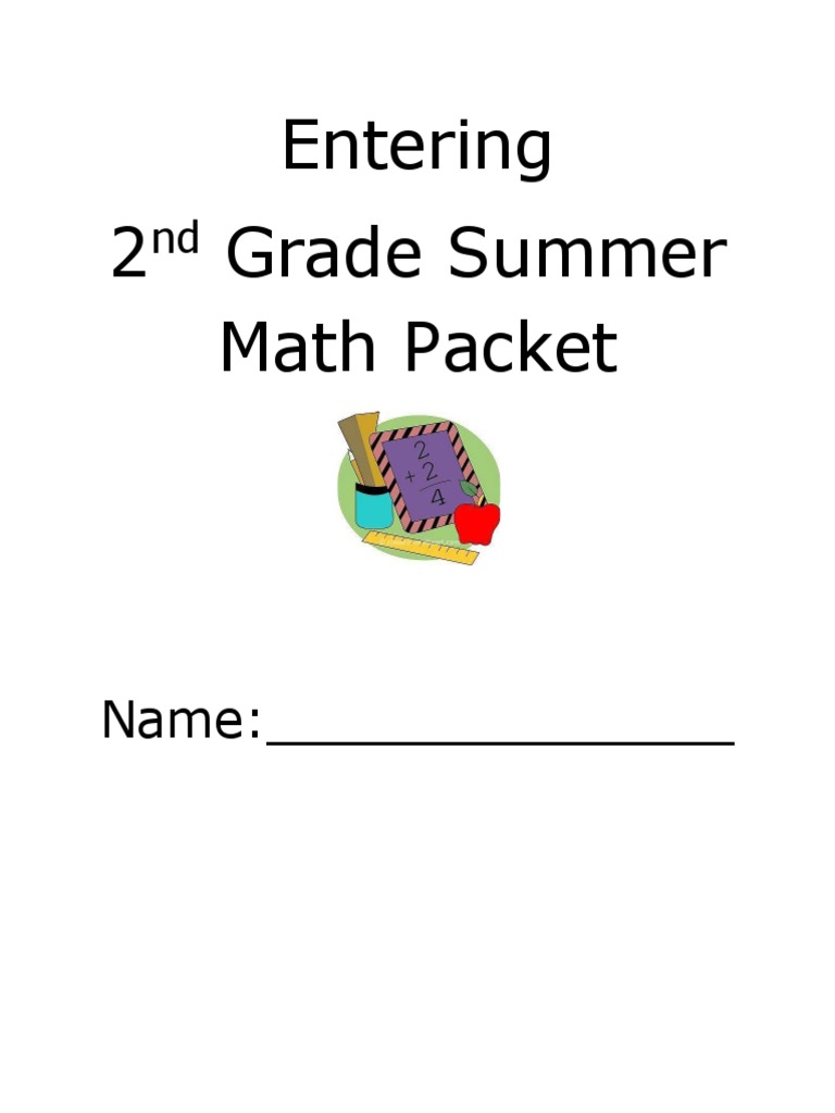 Entering 2 Grade Summer Math Packet: Name | Download Free PDF ...