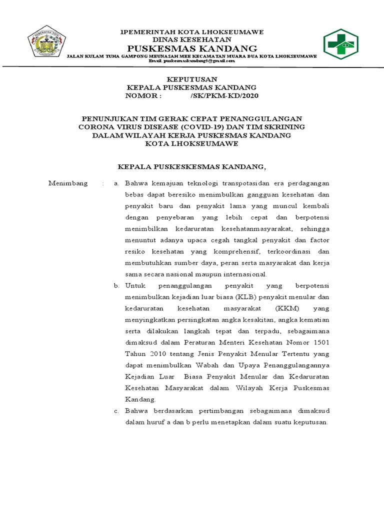 SK Tim Gerak Cepat | PDF