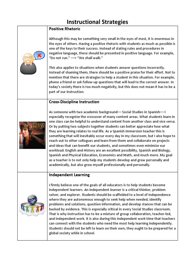 Instructional Strategies | PDF | Question | Learning