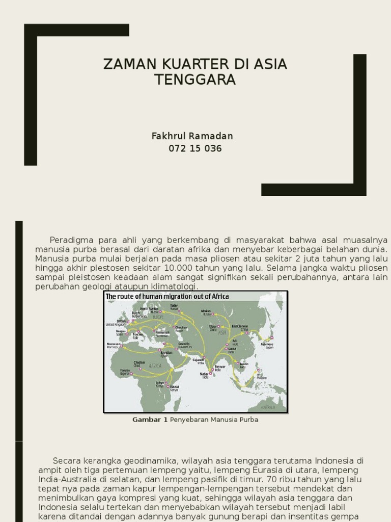Zaman Kuarter Di Asia Tenggara PPT 1 | PDF