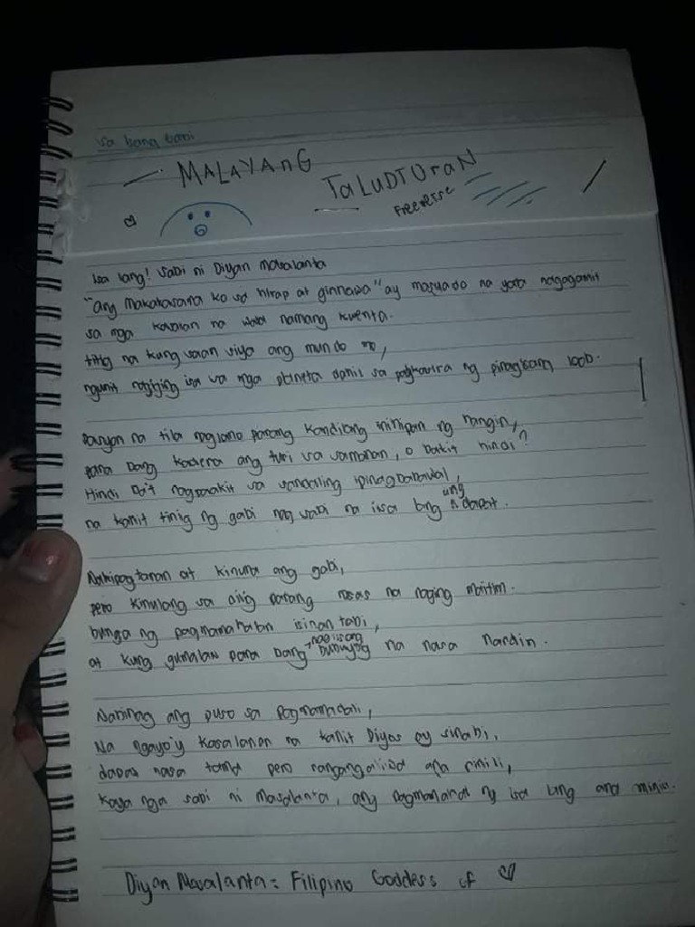 Malayang Taludturan "Diyan Masalanta" | PDF