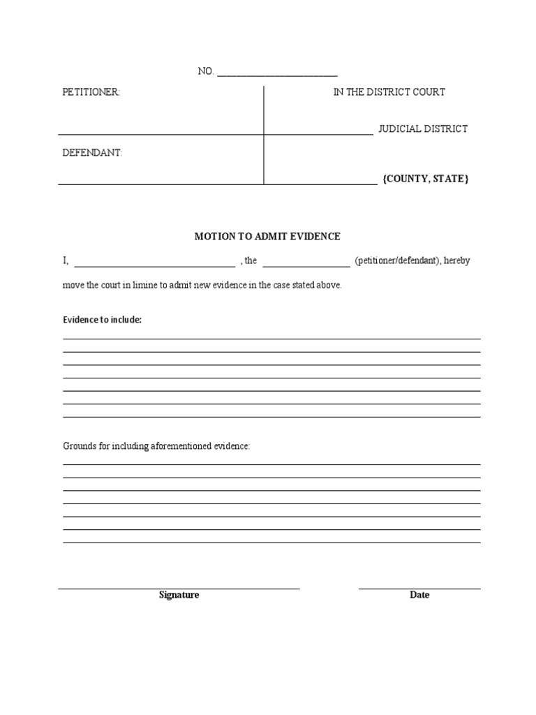 Motion To Admit Evidence | PDF