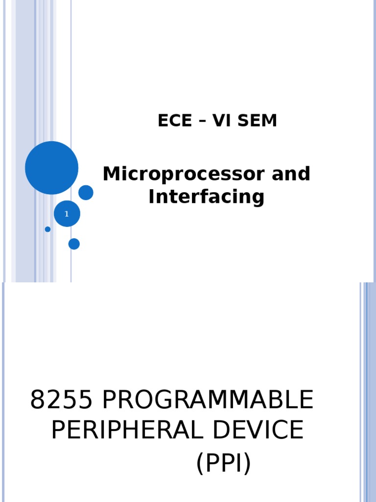 Microprocessor and Interfacing: Ece - Vi Sem | PDF | Input/Output | Electronics