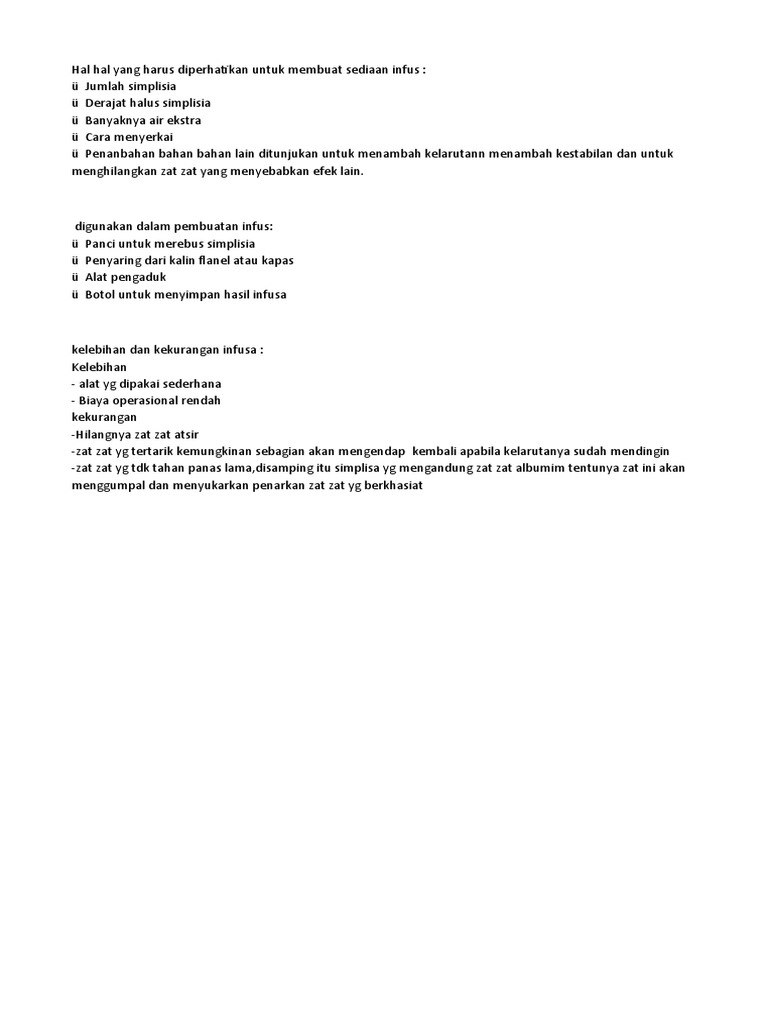 Hal Hal Yang Harus Diperhatikan Untuk Membuat Sediaan Infus | PDF