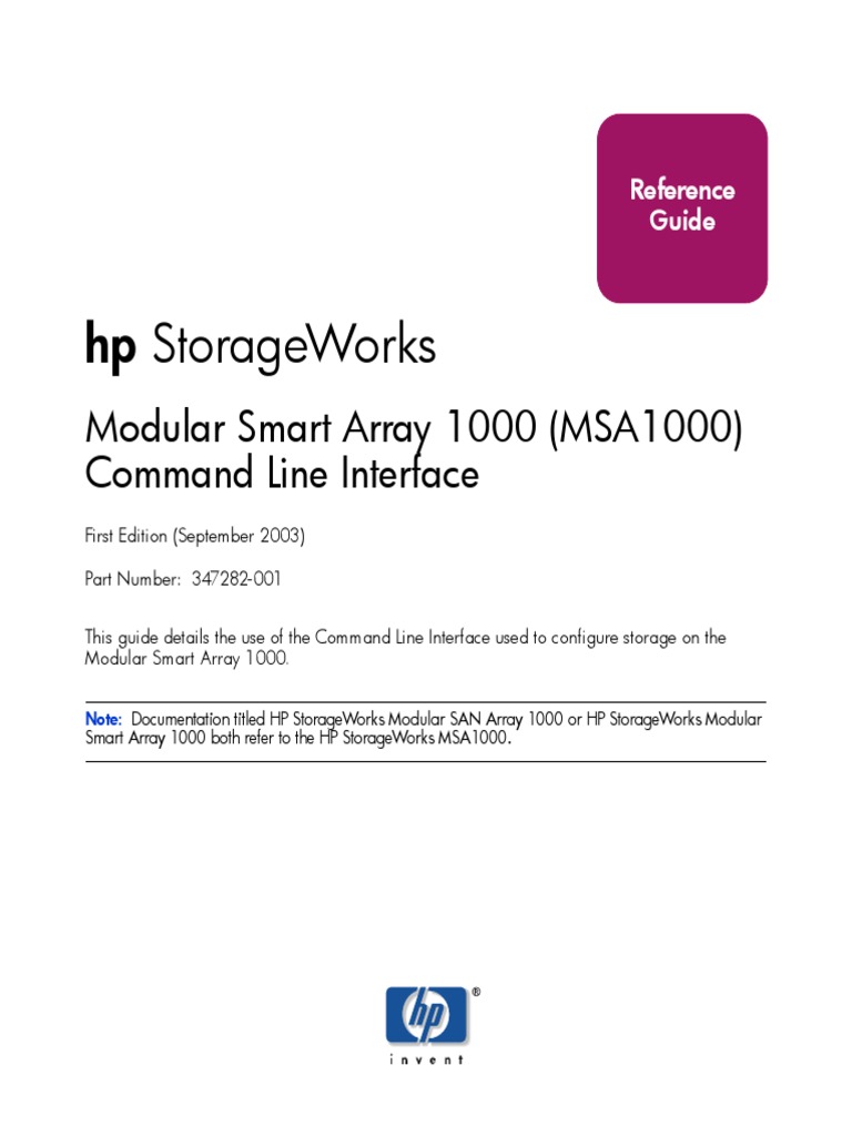 HP Storageworks: Modular Smart Array 1000 (Msa1000) Command Line Interface | PDF | Command Line ...