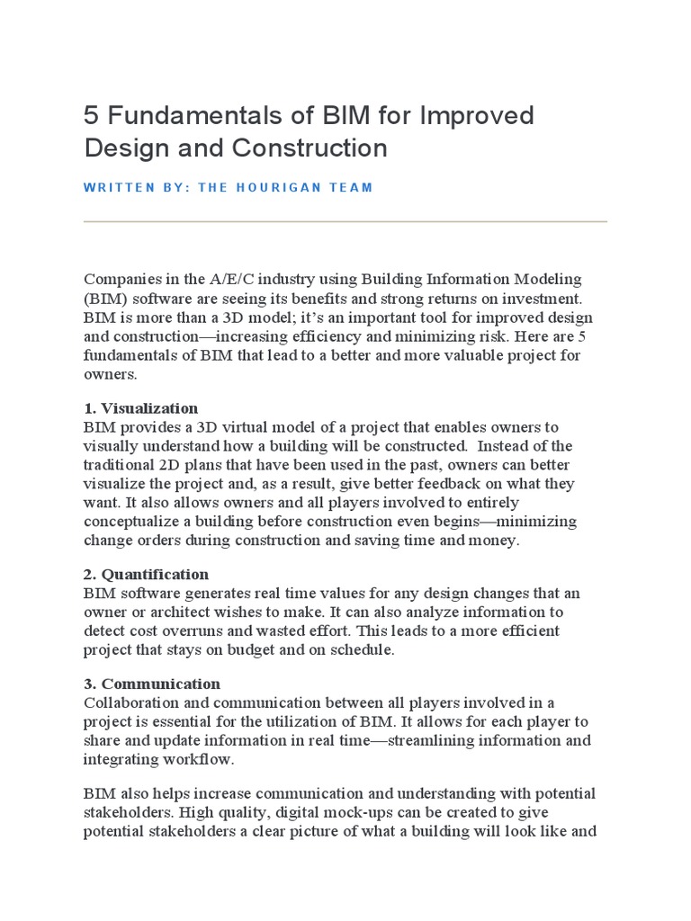 Lecture 9 Fundamentals of BIM | PDF | Building Information Modeling ...
