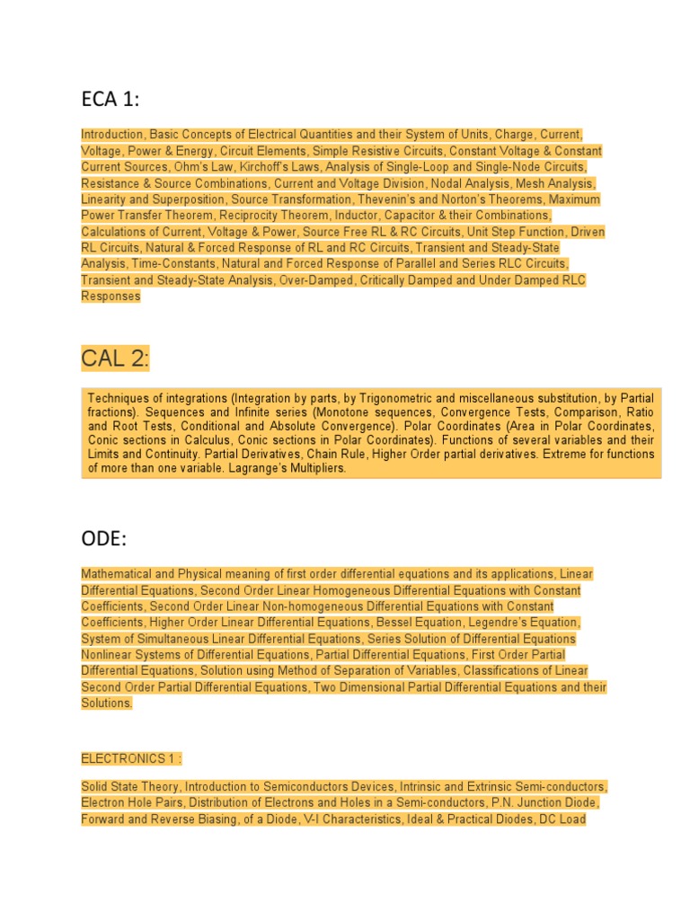 Course Outline Eca 1,2 Etc | PDF | Probability Distribution | Variance