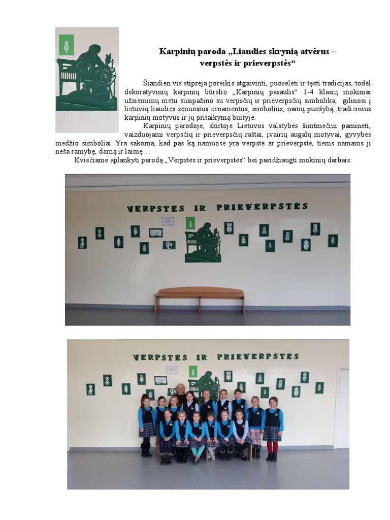 Karpiniu Paroda Verpstes Ir Prieverpstes | PDF