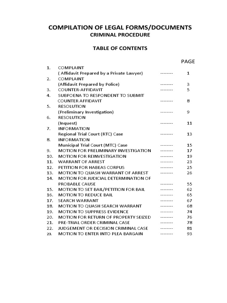 Compilation of Legal Forms | PDF