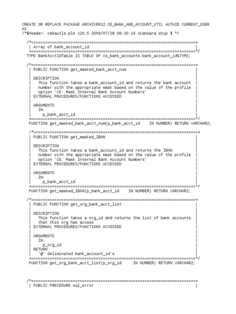 Ce Bank and Account Util | PDF | Subroutine | Software Engineering