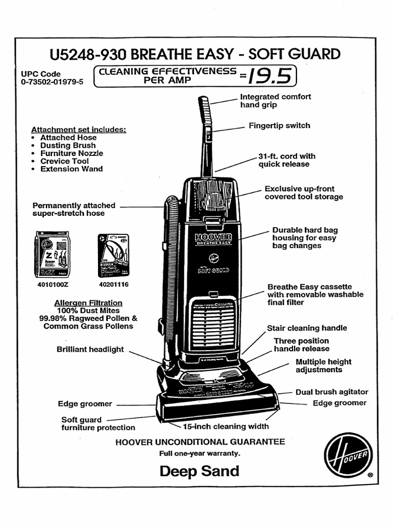 Hoover Breathe Easy Vacuum Overview | PDF | Vacuum Cleaner | Mechanical ...