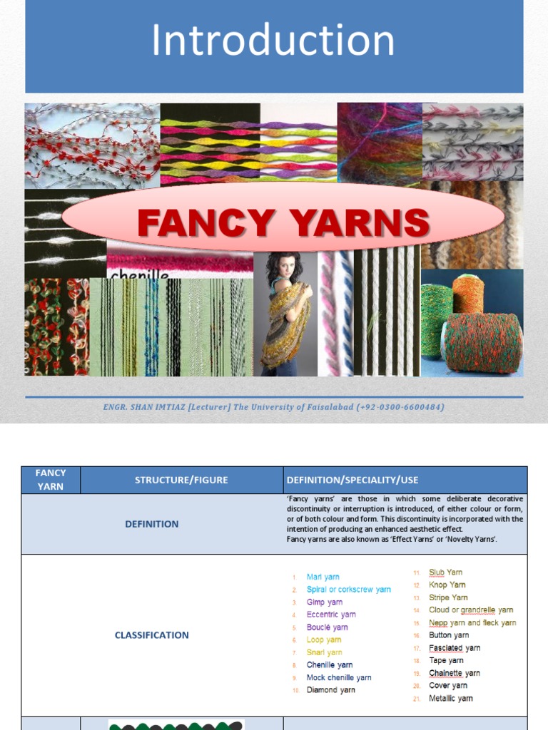 Overview of Fancy Yarn Types | PDF | Yarn | Knitting