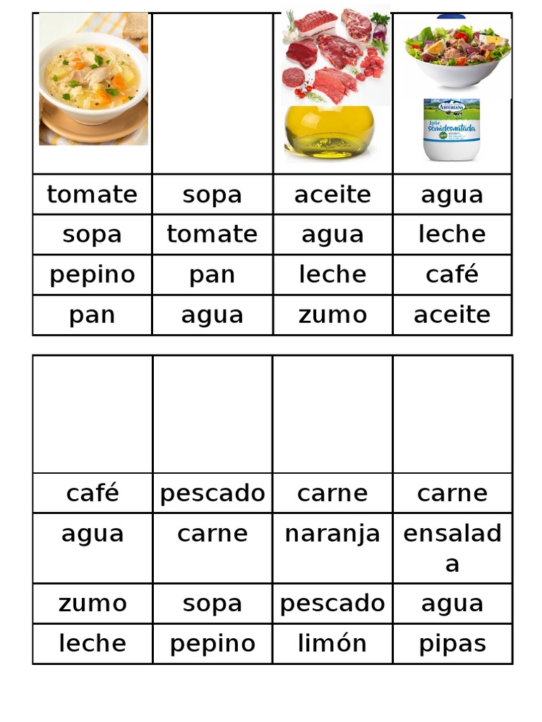 Lista de Alimentos Comunes y Bebidas | PDF