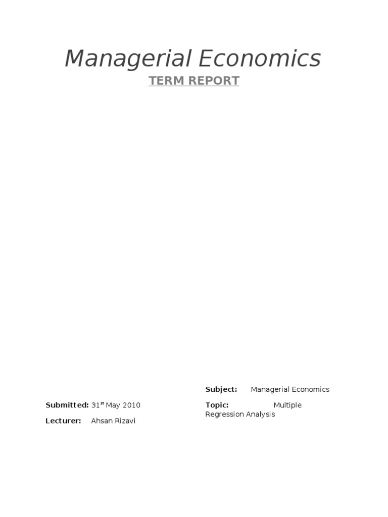 MRA Report - Final | PDF | F Test | Regression Analysis