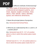 Engineering Graphics and Drawing VIVA QUESTIONS | PDF | Geometry | Space