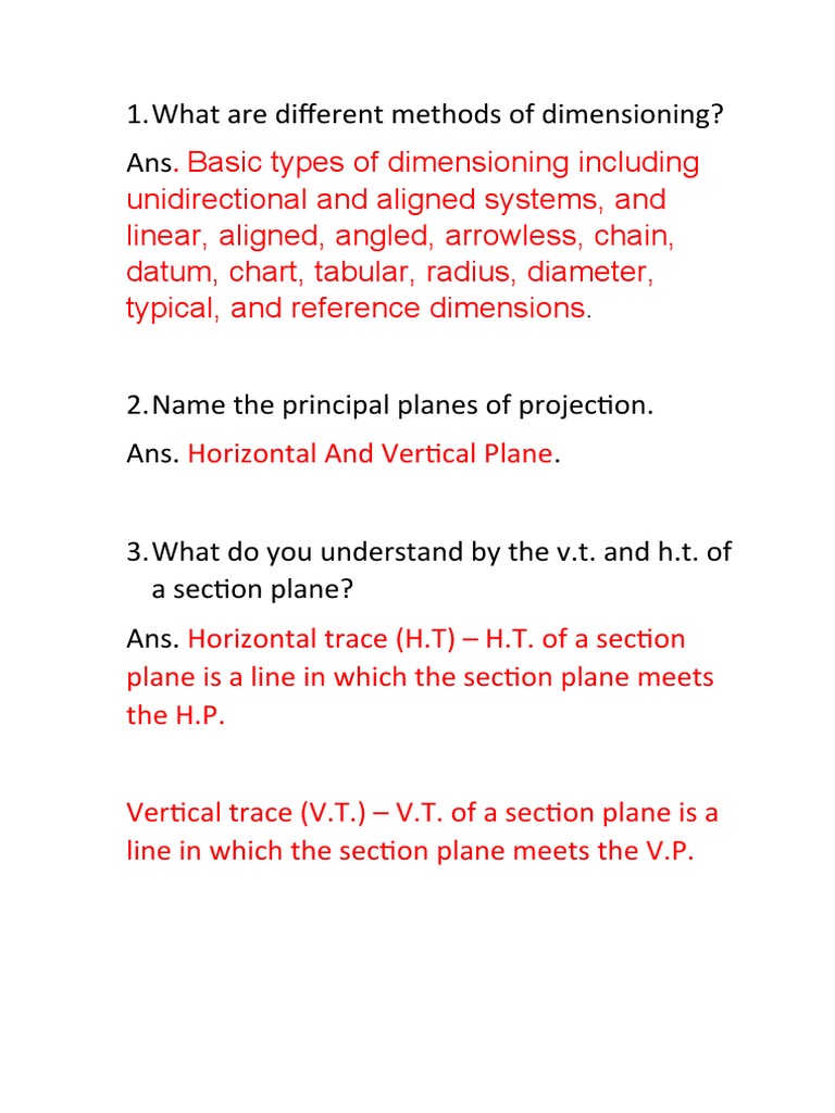 What Are Different Methods of Dimensioning | PDF | Space | Teaching ...