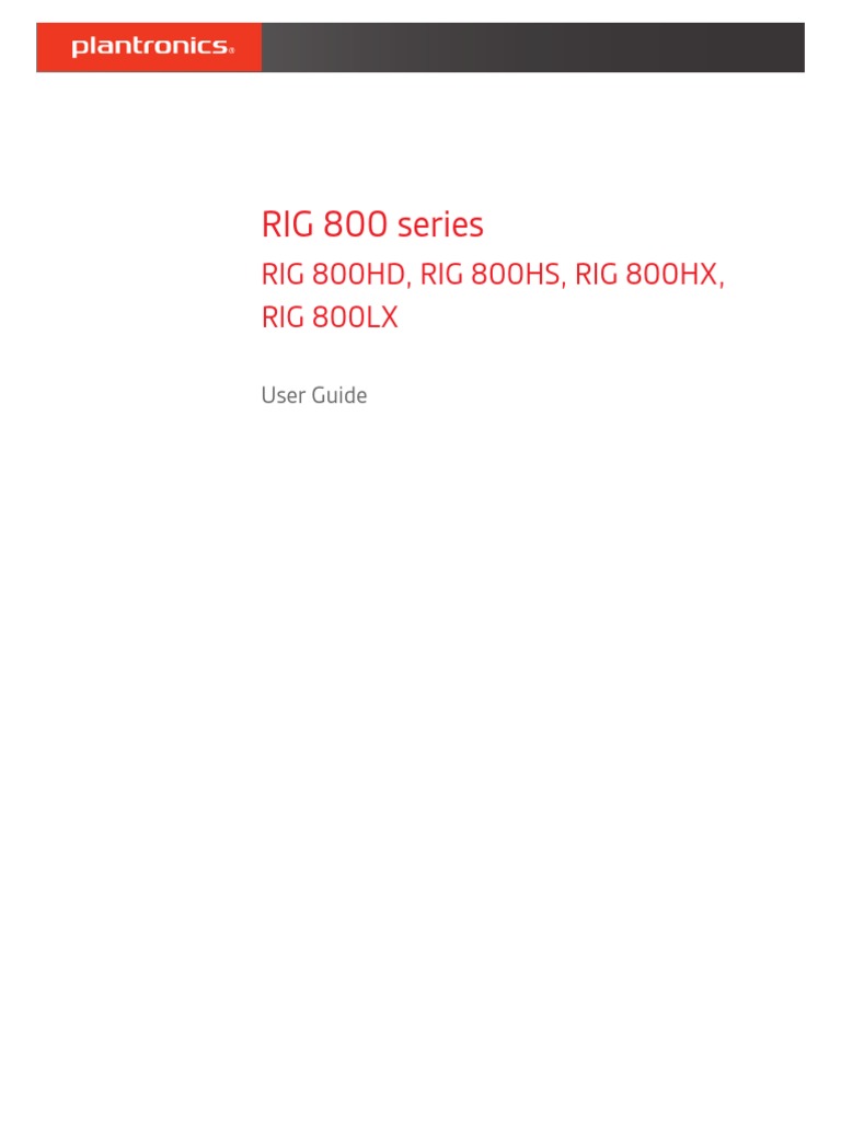 RIG 800 Series: RIG 800HD, RIG 800HS, RIG 800HX, RIG 800LX | PDF ...