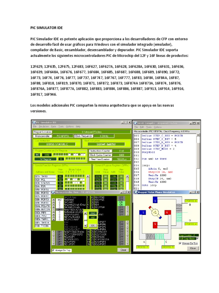 Simulador IDE para PIC 12F y 16F | PDF